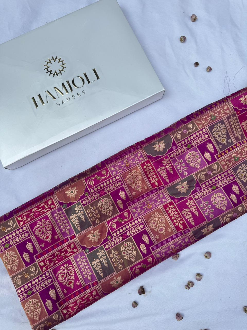 Rang-Mahal Pure Katan Silk Rangkat Meenakari Banarasi Saree – Hamjoli ...